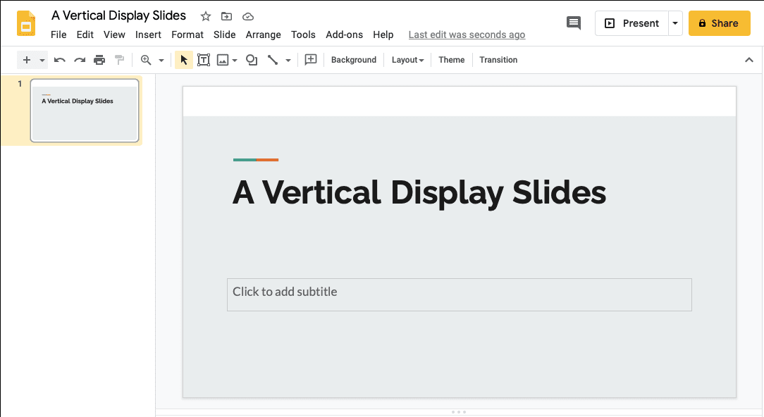 How To Make Google Slides Vertical Vegaslide