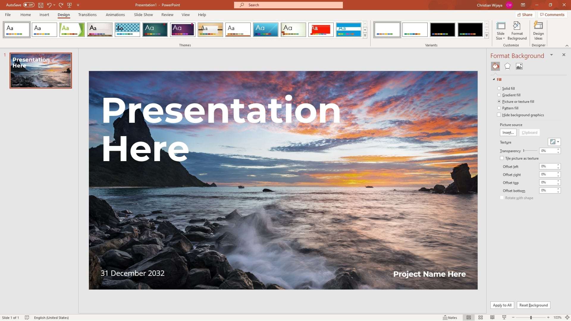 How To Change PowerPoint Background With A Custom Photo Vegaslide
