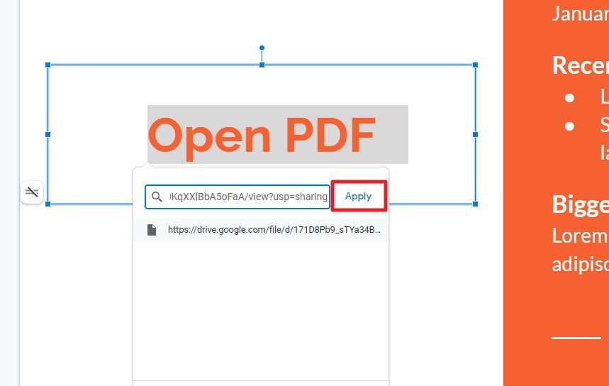 How To Link A PDF Document In Google Slides Vegaslide