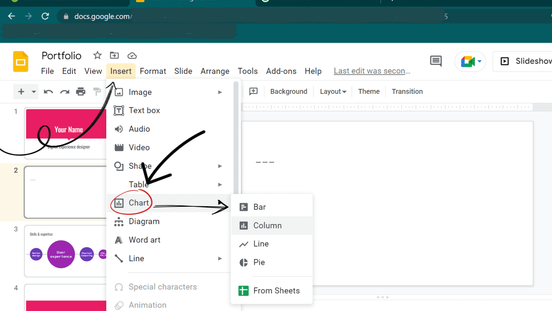 How To Create A Chart In Google Slides Vegaslide