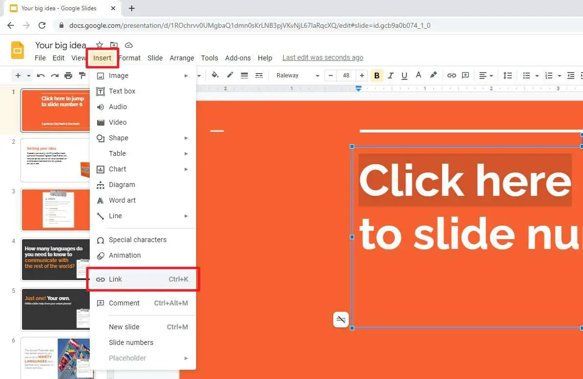 How To Link To A Specific Slide In Google Slides Vegaslide