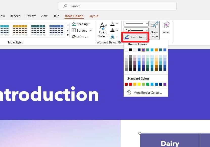 How To Change Table Border Color In PowerPoint Vegaslide