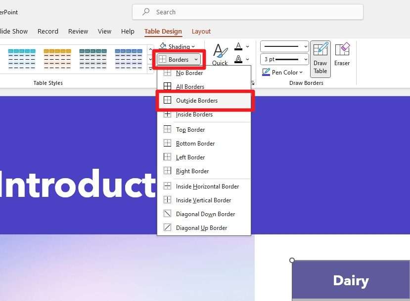 How To Change Table Border Color In PowerPoint Vegaslide